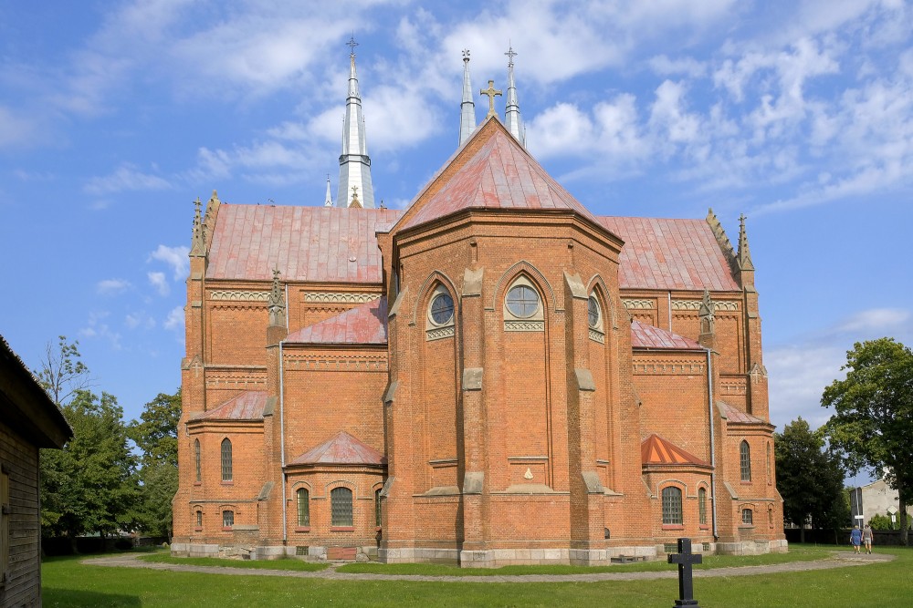 Rear View of Salantai Church of the Assumption with Red Brick ...